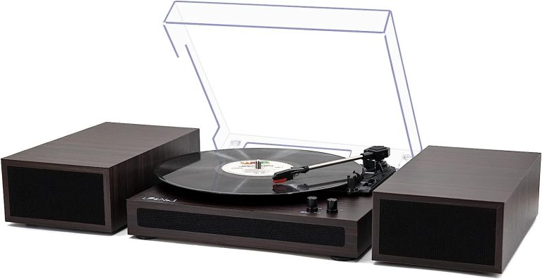 LP&No.1 Vinyl Record Player, Bluetooth Hi-Fi System Turntable with Dual ...