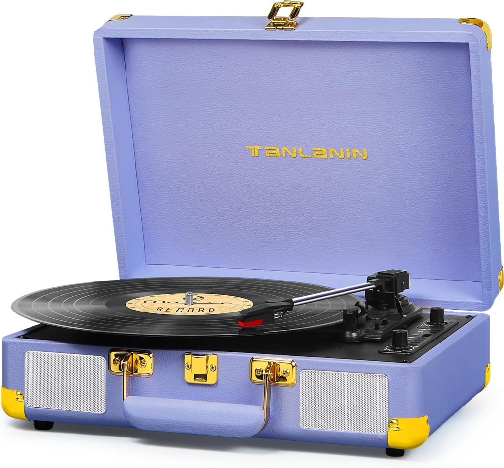 Record Player with Built-in Speakers, LED Display, Vintage Bluetooth ...