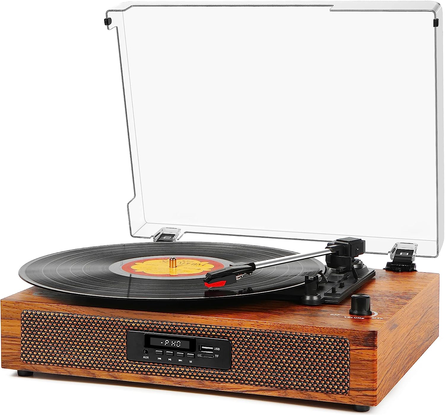 Vintage Record Player Bluetooth 3-Speed Vinyl Record Player with Stereo ...