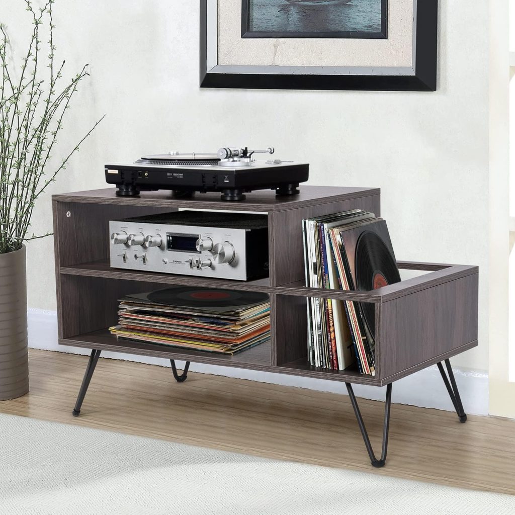 ybaymy Report Player Stand Mid-Century Modern Two-Tier Display Stand ...
