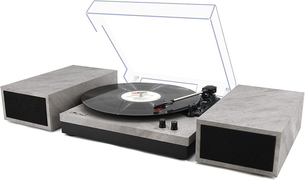 LP&No.1 Record Player with External Speakers, 3 Speed Vintage Belt ...