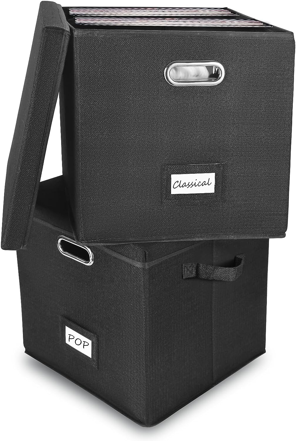 Sturdy Vinyl Record Storage Box - Album Storage Holds up 50+ Single ...