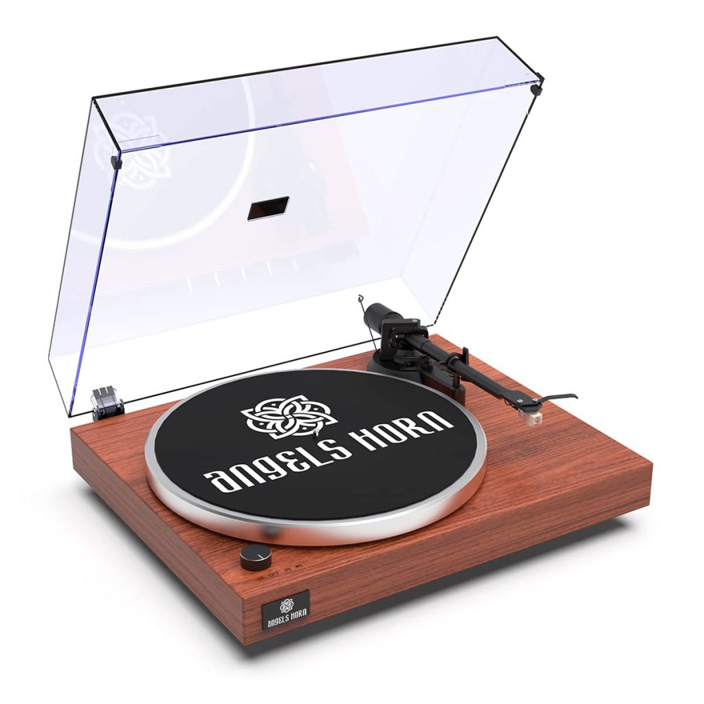 ANGELS HORN High Fidelity Vinyl Record Player, Bluetooth Turntable, 2 ...