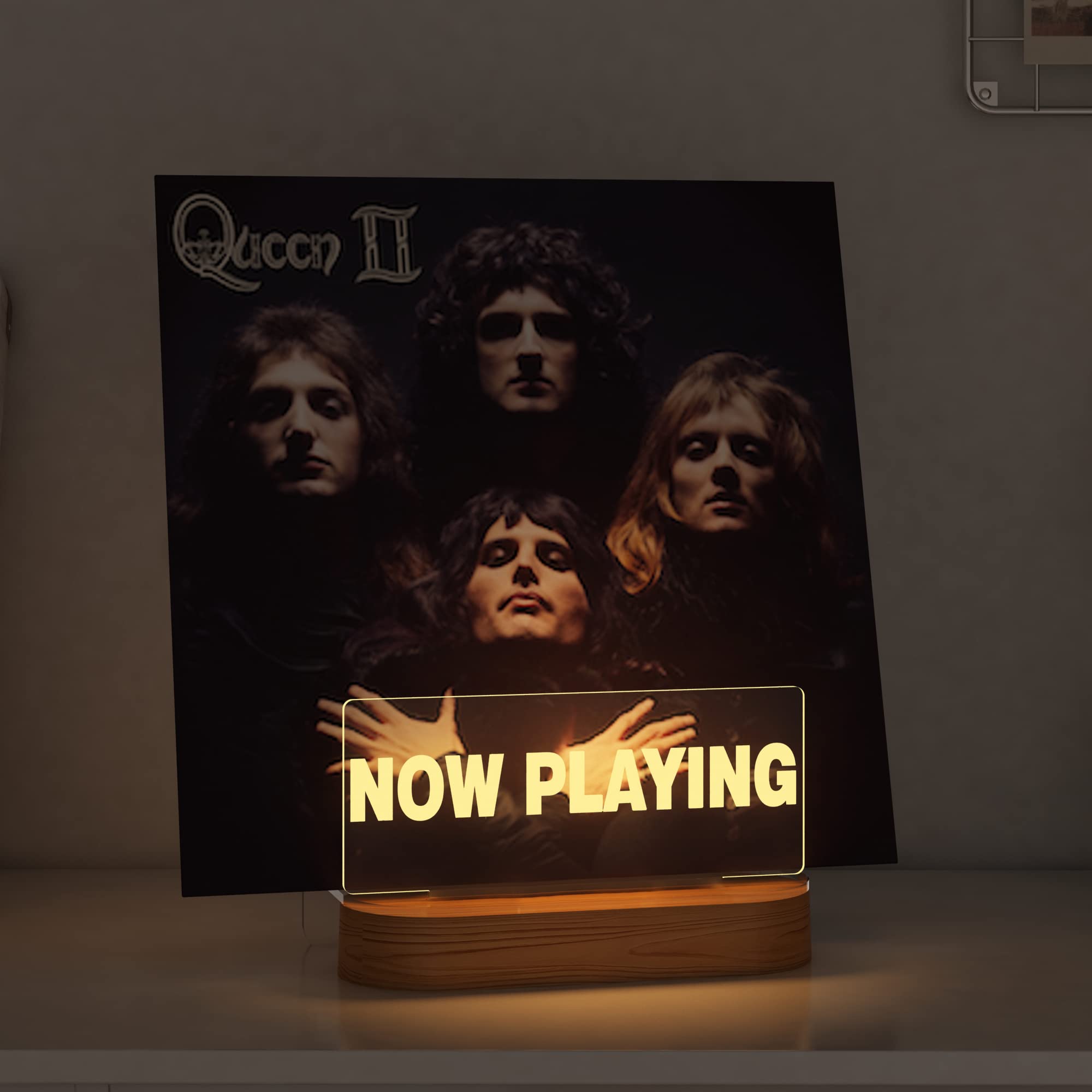 Lampeez Light up Now Playing Vinyl Record Stand, Record Stand, Wooden ...