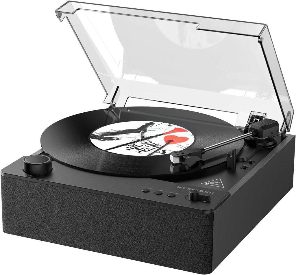 Vertical Automatic Record Player Bluetooth, MYKESONIC Belt Drive Vinyl ...