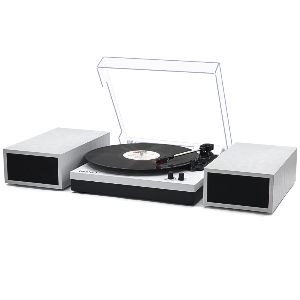 LP&No.1 Vinyl Record Player, Wireless Turntable with Dual Stereo ...
