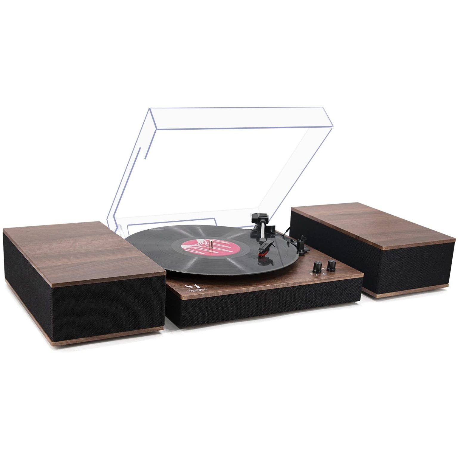 MPK Bluetooth Record Player,Turntable HiFi System with Bookshelf ...