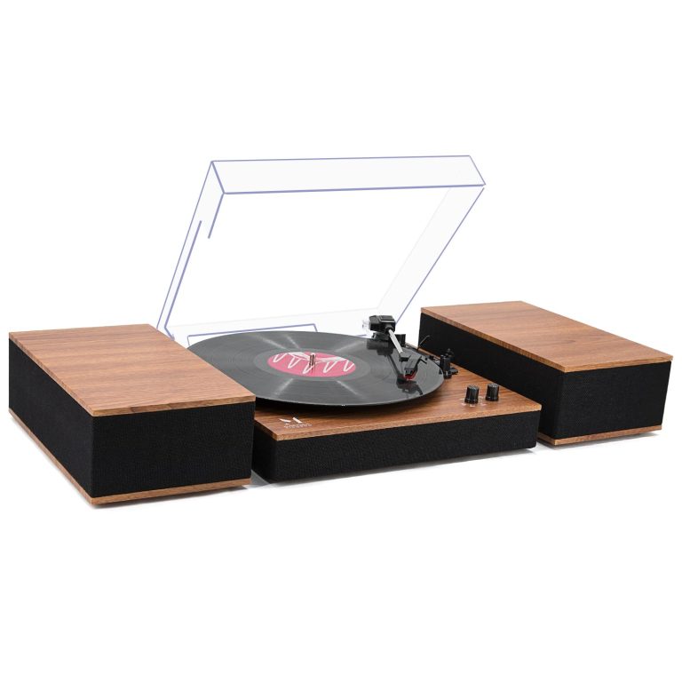 MPK Bluetooth Turntable Player,Vinyl Record Player with Hi-fi Bookshelf ...