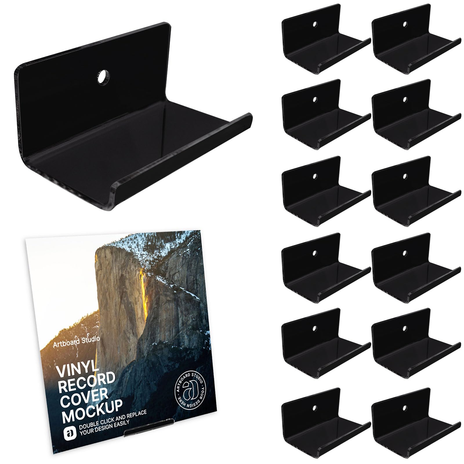 AAiphuwew 12 Pack Clear Vinyl Record Holder Wall Mount, Invisible ...