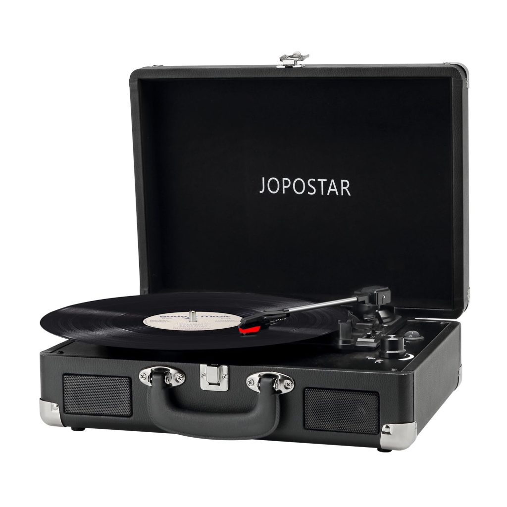 JOPOSTAR Vintage Vinyl Record Player 3 Speed Turntable Portable ...