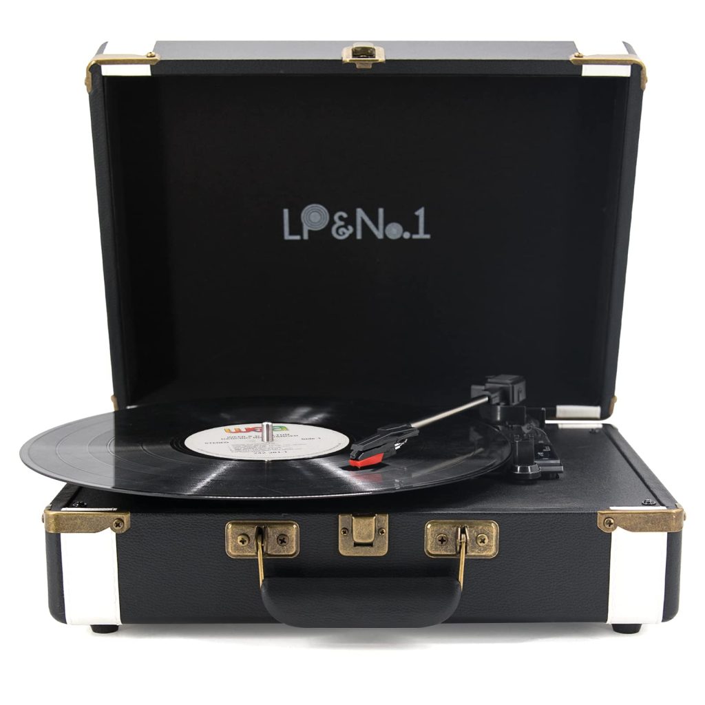 LP&No.1 Suitcase Portable Turntable with Built in Stereo Speakers, 3 ...
