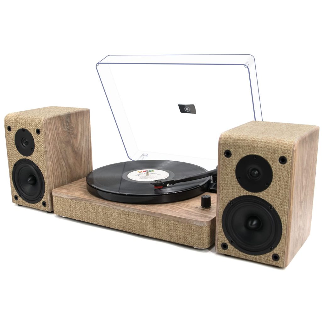 LP&No.1 Wireless Turntable with Stereo Bookshelf Speakers, 3 Speed ...