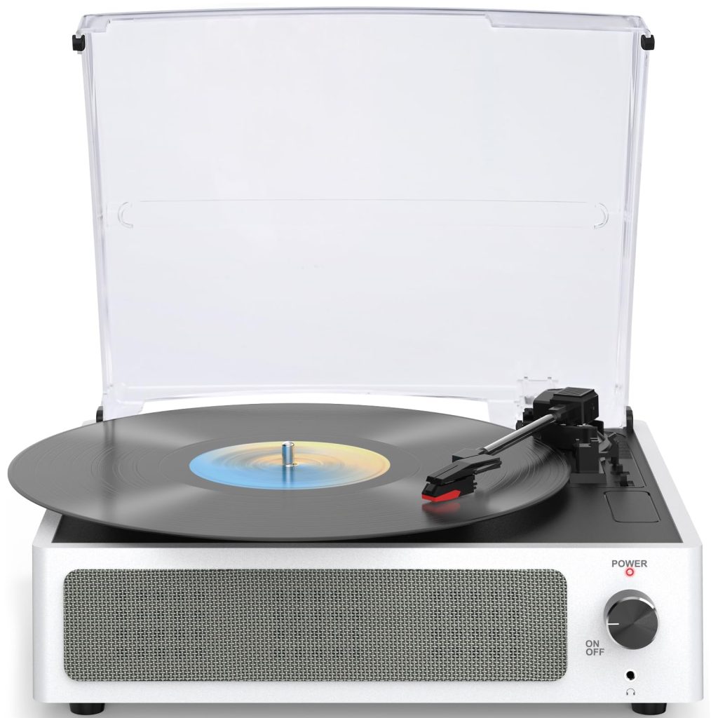 LP&No.1 Record Player, Wireless Turntable with Stereo Bookshelf ...