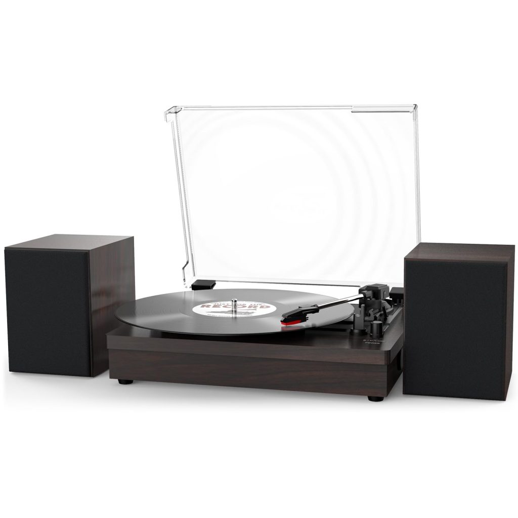 WOCKODER Record Player with Dual Stereo Speakers, Vinyl Record Player ...
