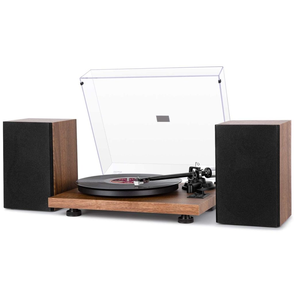 1 by ONE Bluetooth Turntable HiFi System with 36 Watt Bookshelf ...