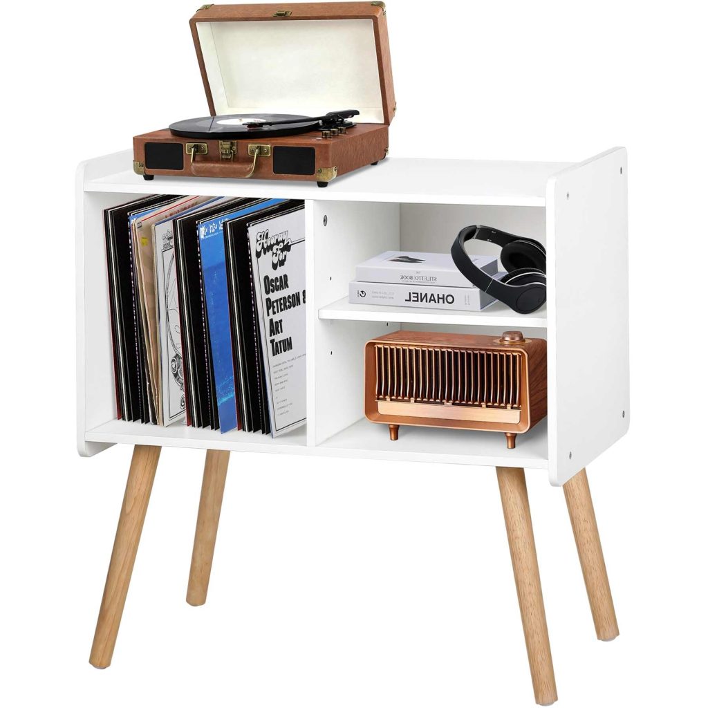 Possile Record Player Stand with Vinyl Record Storage, Mid-Century ...