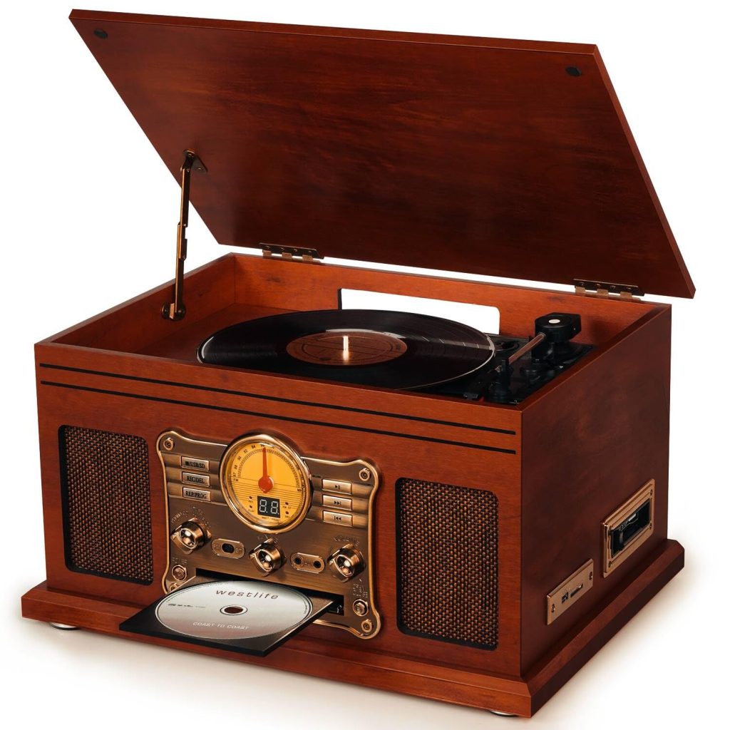 10 in 1 Bluetooth Record Player, 3-Speed Turntable for Vinyl with ...
