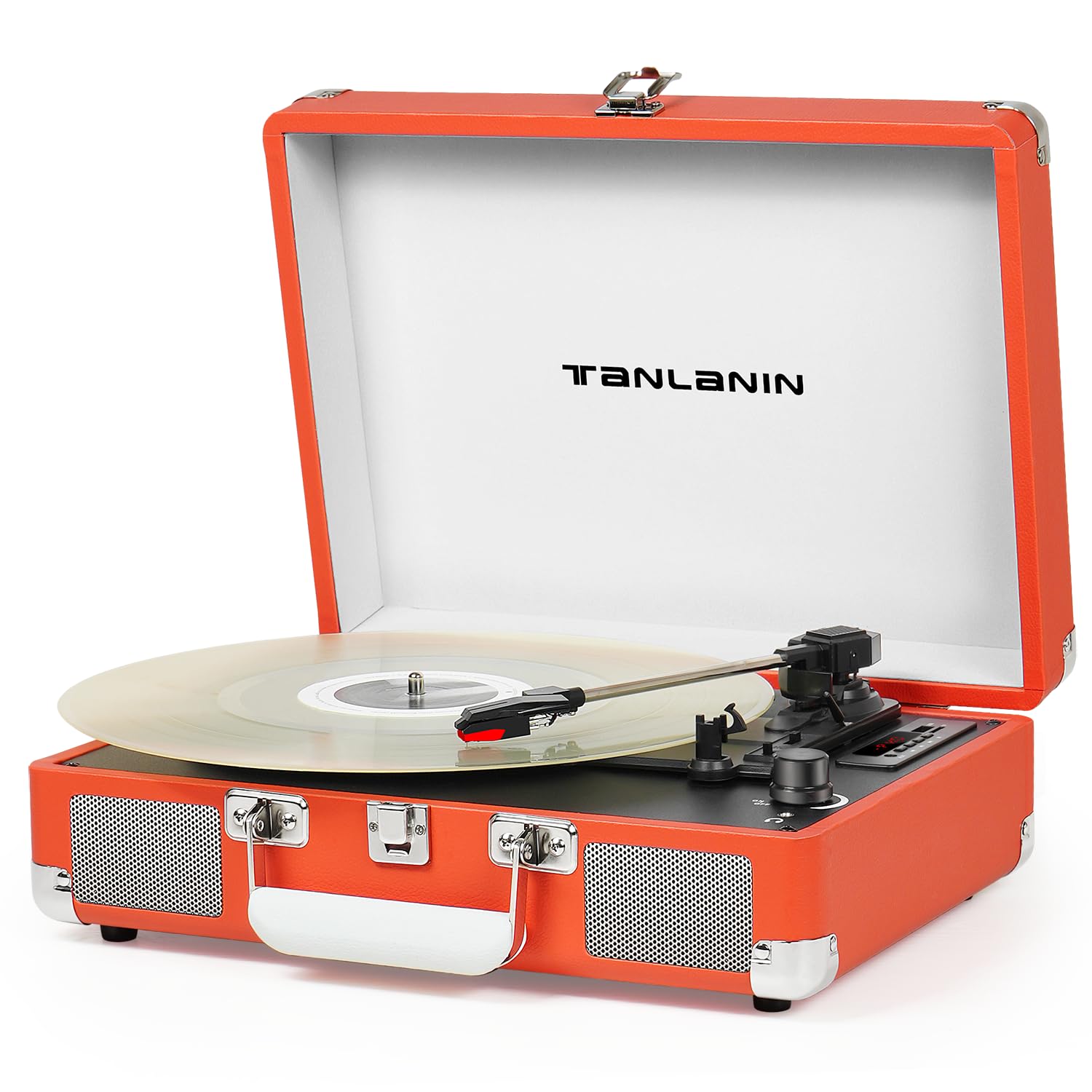 Linen Vinyl Record Player Bluetooth Vintage 3-Speed Portable Suitcase ...