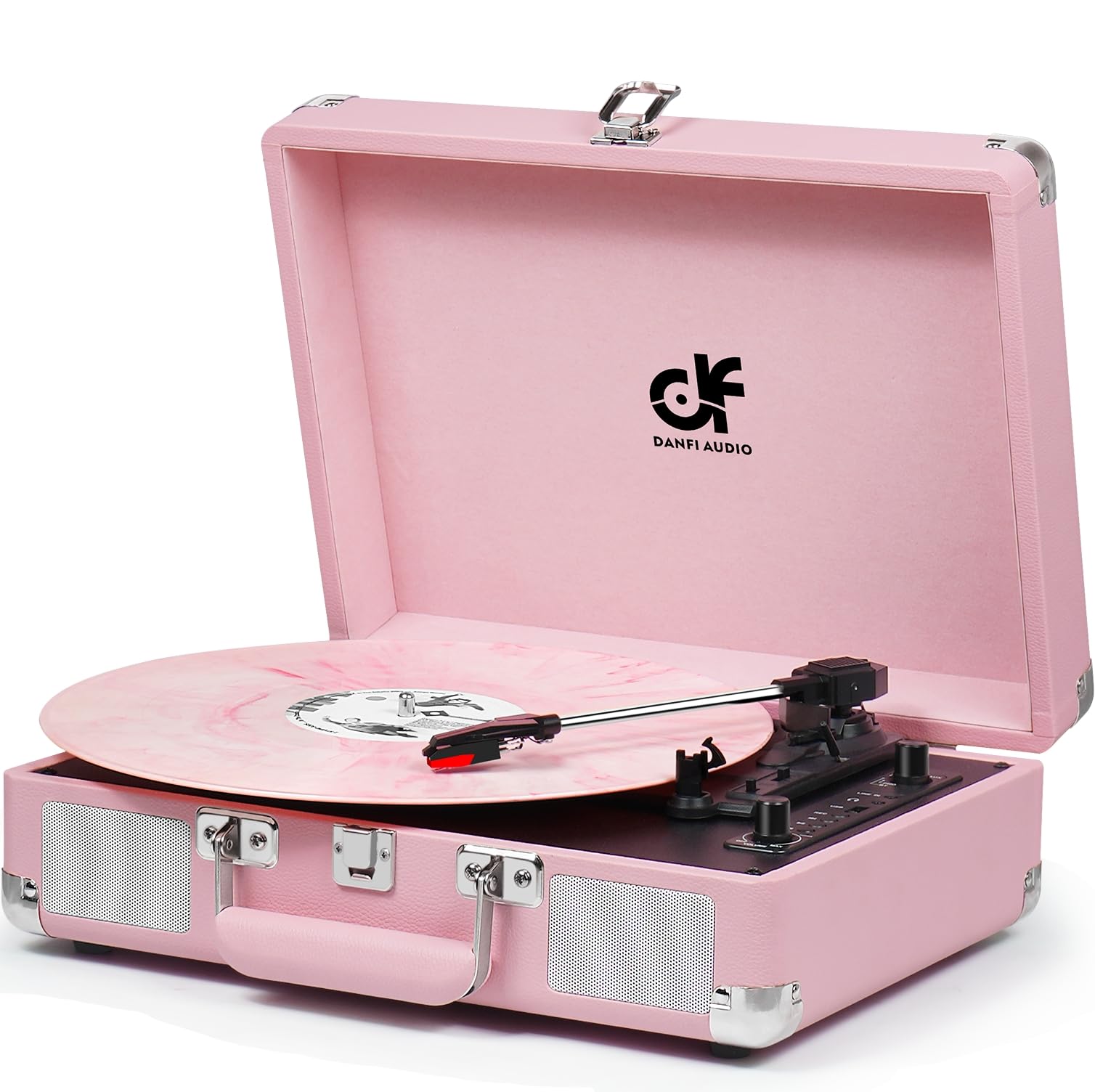 Record Player 3 Speed Portable Suitcase Vinyl Record Player with Built ...