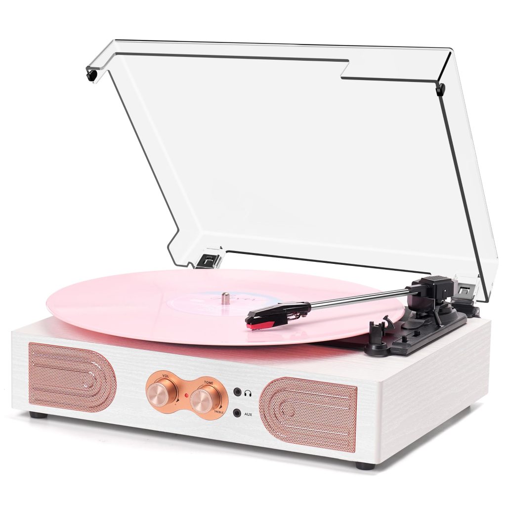 Vinyl Record Player with Built-in Speakers 3-Speed Vintage Record ...