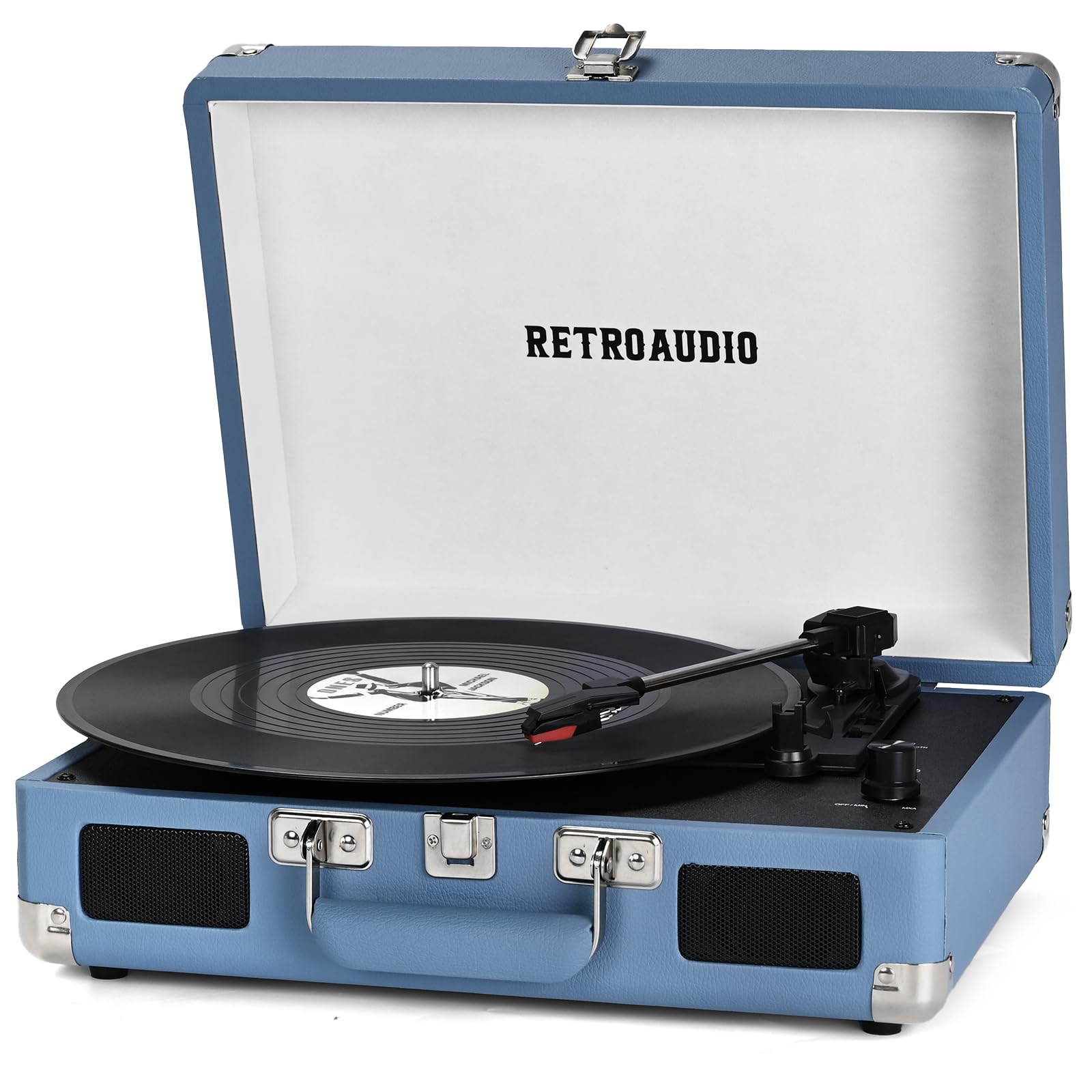 Vinyl Record Player Bluetooth Vintage Portable Suitcase Turntable with ...