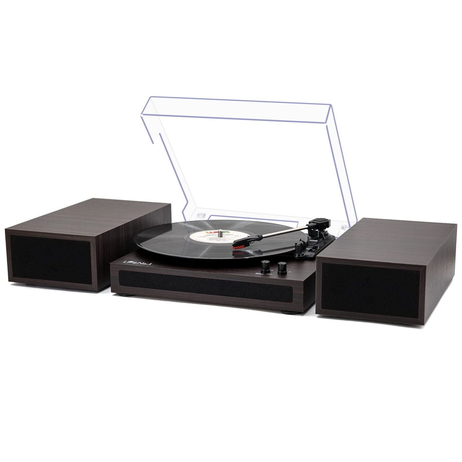 LP&No.1 Vinyl Record Player with Stereo Bookshelf Speakers, Vintage ...