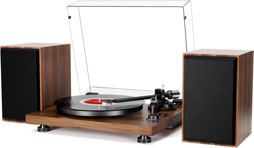 HiFi Turntable Bluetooth USB, Record Player with Speaker, Dual Compact ...