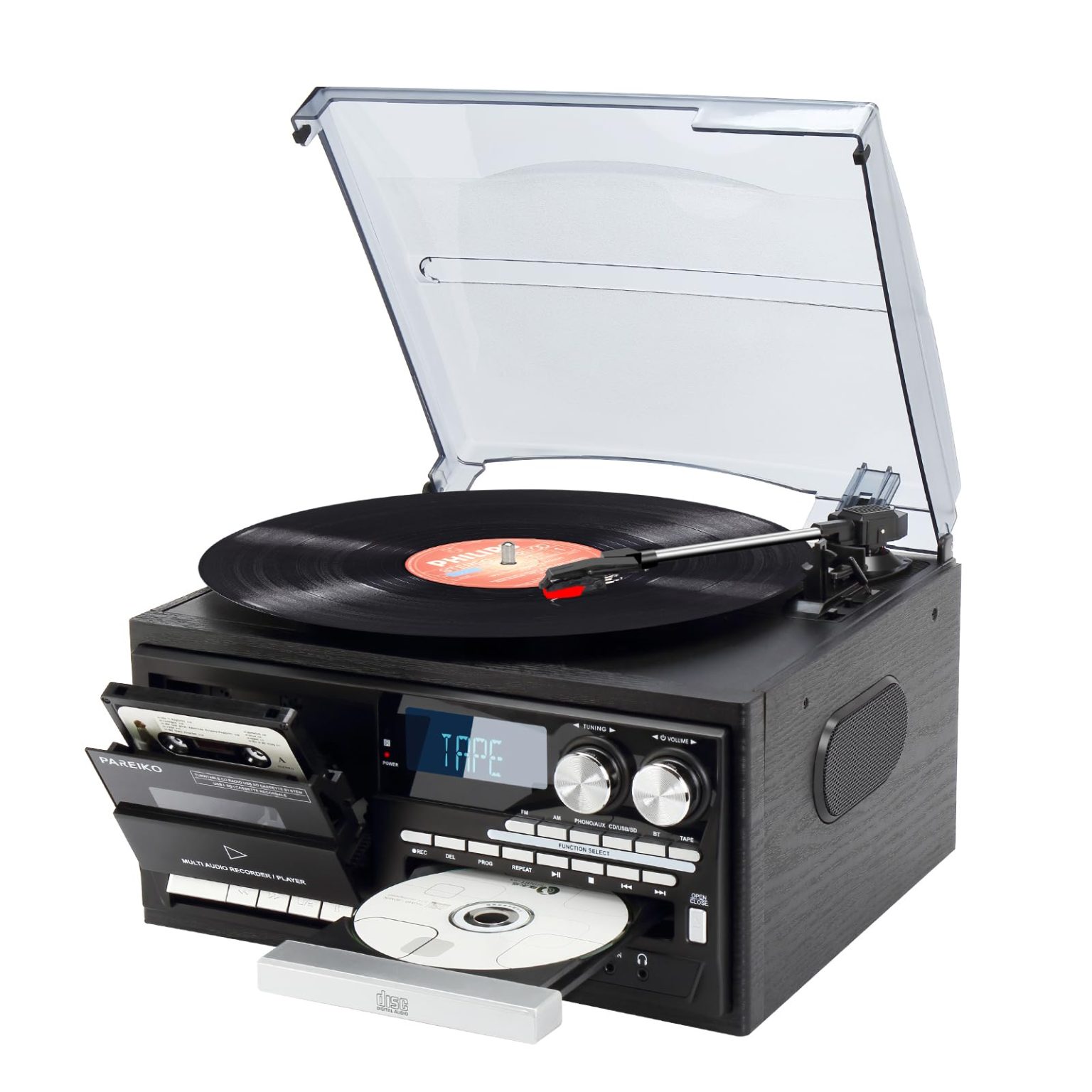 SeeYing Turntable Vinyl Record Player Bluetooth Output Built-in Preamp ...