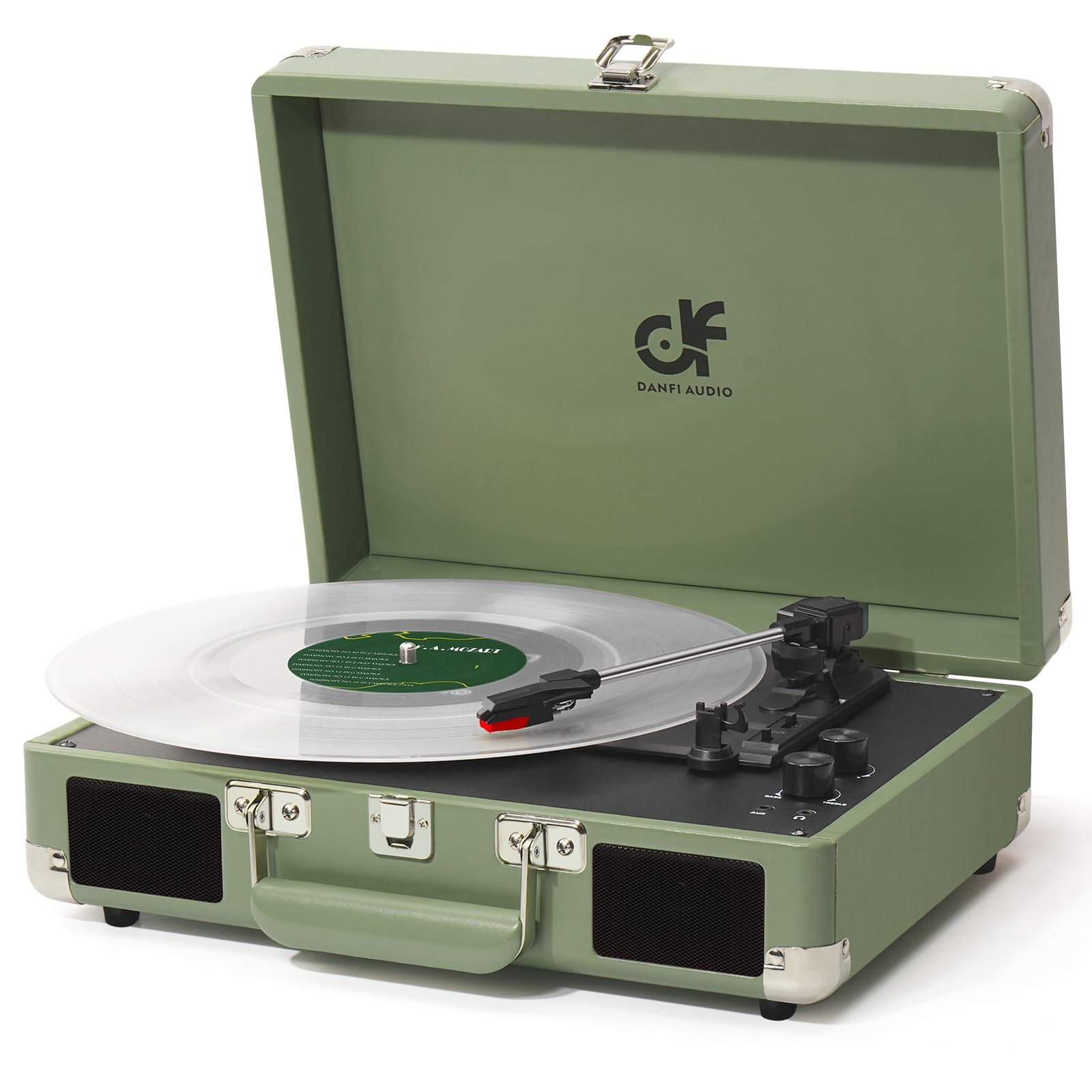 Vinyl Record Player 3 Speed Portable Suitcase Record Player with Treble ...