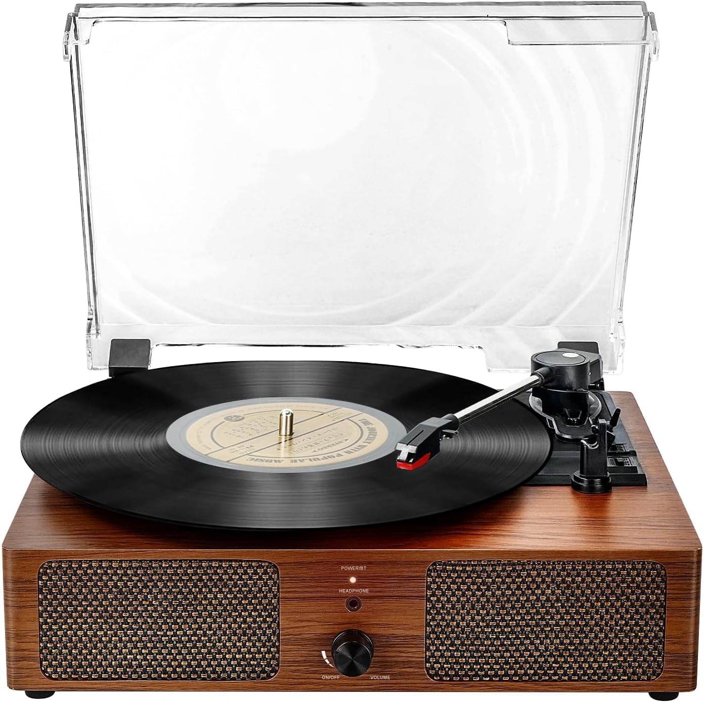 Vinyl Record Player Bluetooth Vintage 3-Speed Portable Turntables with ...
