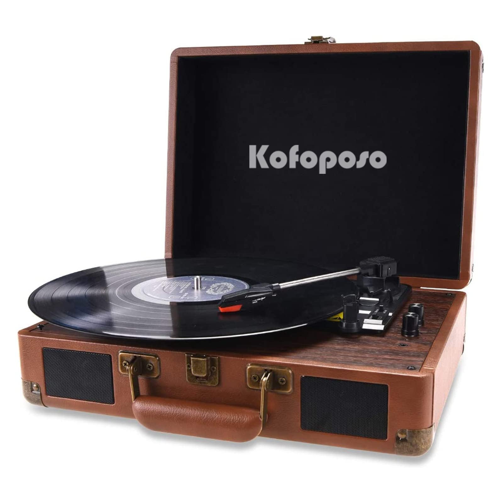 popsky Record Player, 3-Speed Vintage Style Turntable, Bluetooth Record ...