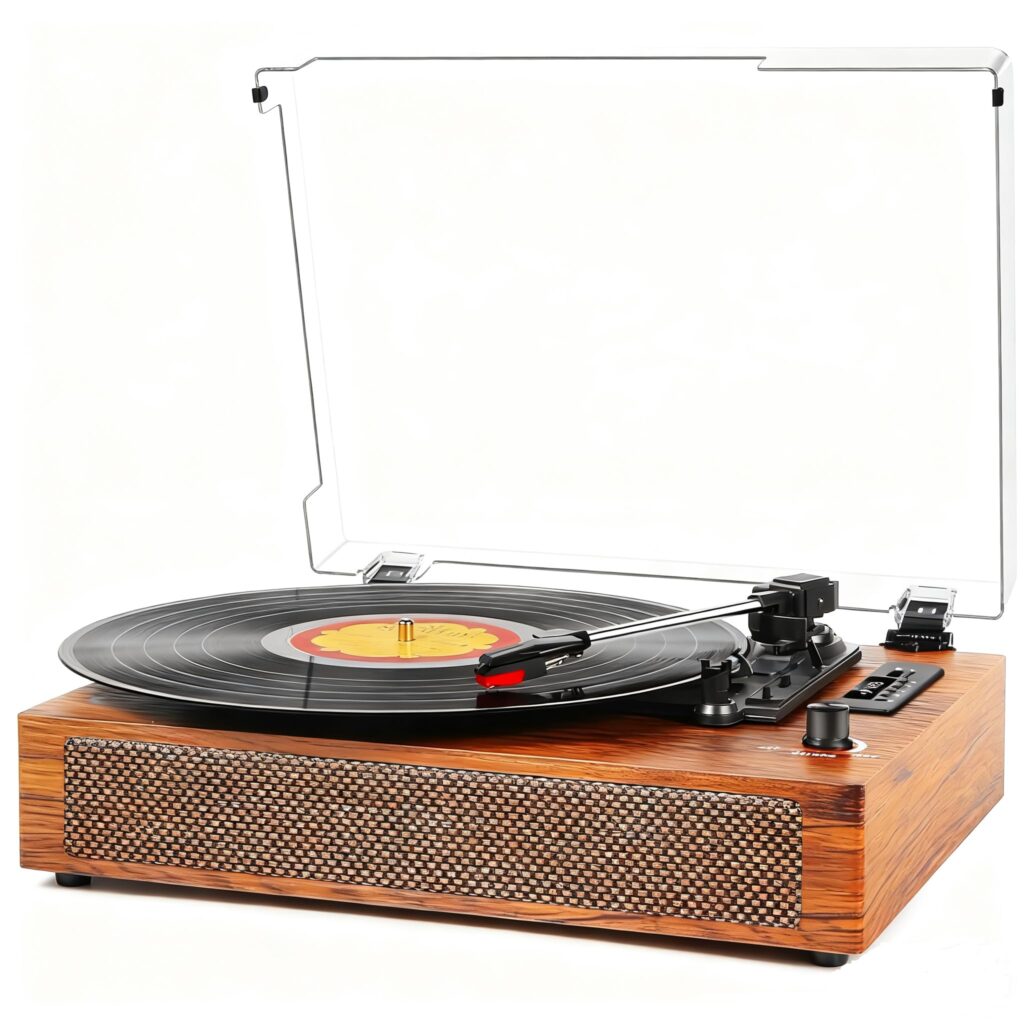 HZLSBL Vintage Gramophone Bluetooth 4.2 Phonograph Record Player All in ...