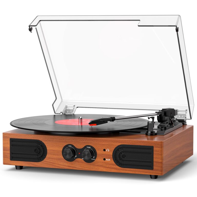 LP&No.1 Record Player with External Speakers, 3 Speed Vintage Belt ...